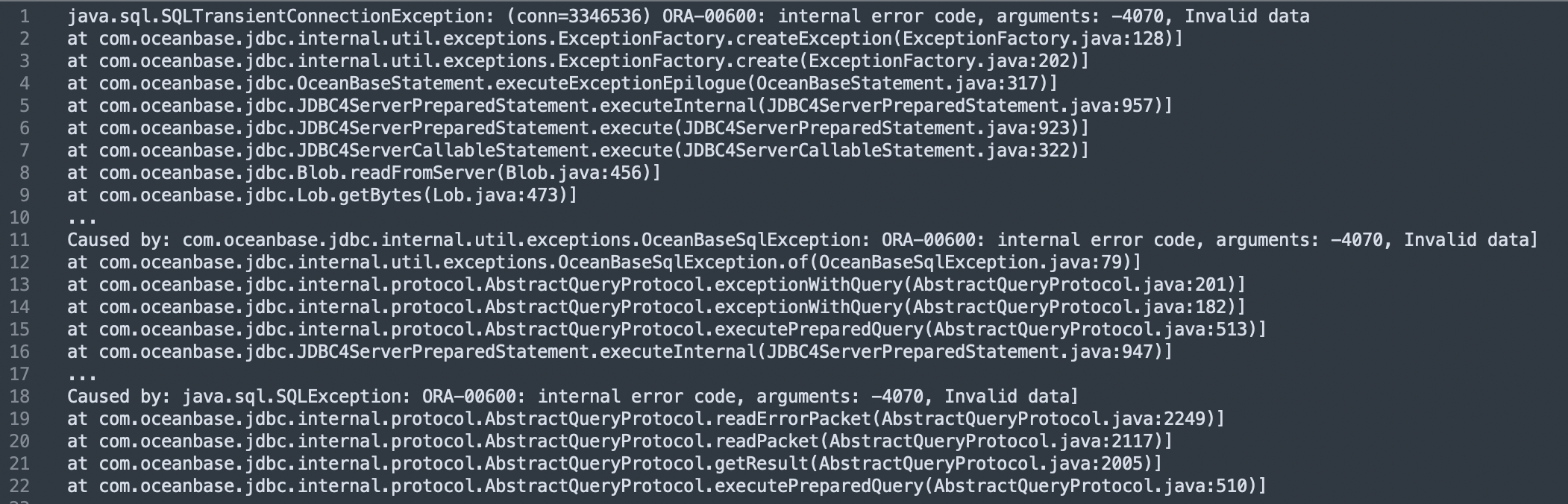 JDBC CLOB/BLOB 相关问题-OceanBase数据库使用指南